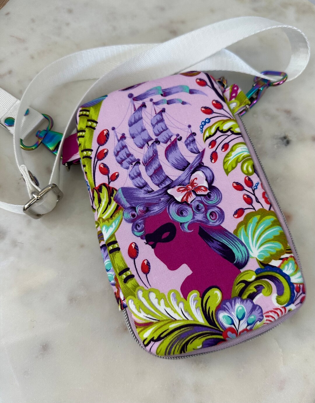 Tula Pink Phone Crossbody Bag, Unique Gift for Crafter, Gift for Artist ...