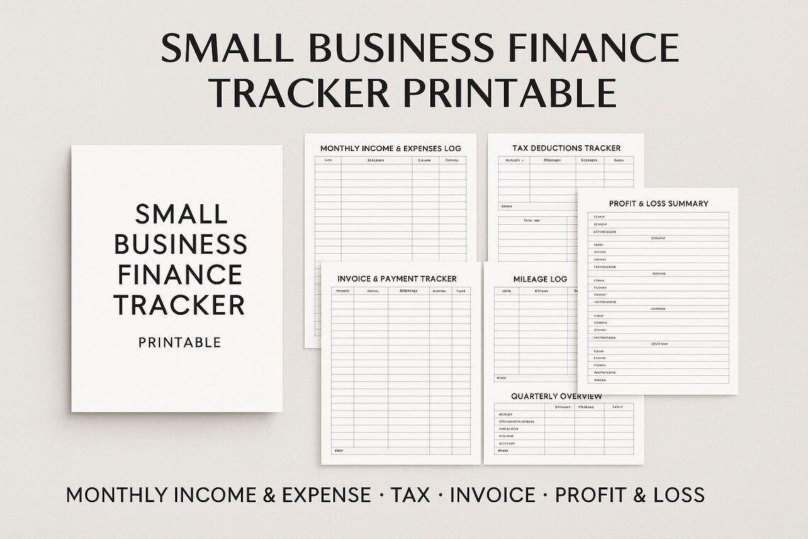 Small Business Finance Tracker Printable | Income Expense Sheet, Tax ...