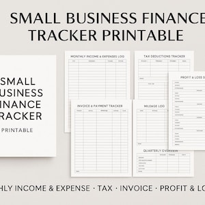 Small Business Finance Tracker Printable | Income Expense Sheet, Tax ...