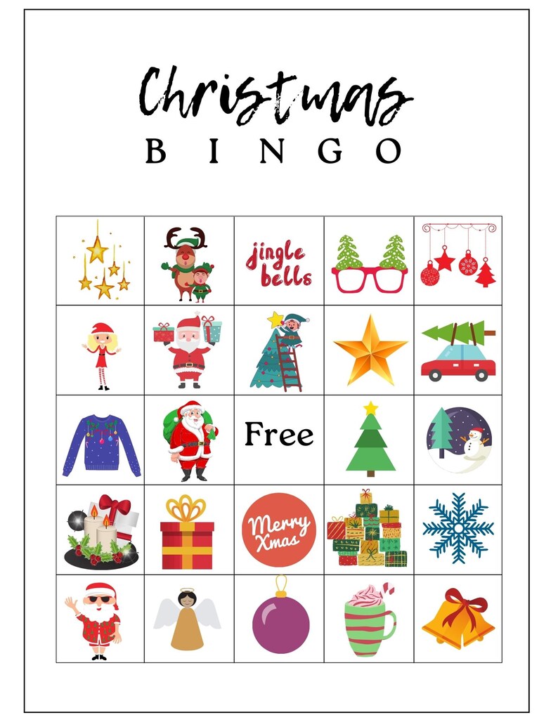 Christmas Bingo Game, Holiday Bingo, Family Card Game, Festive Bingo ...