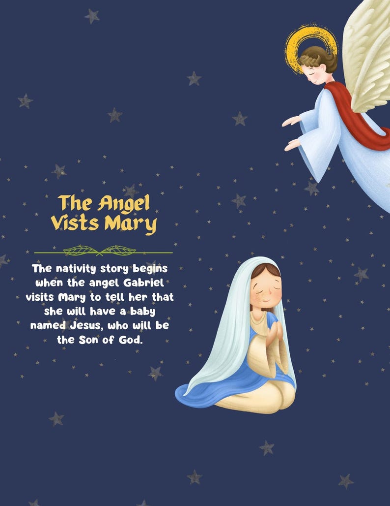 Printable Nativity Flashcards for Kids | Jesus Birth Story Christian ...