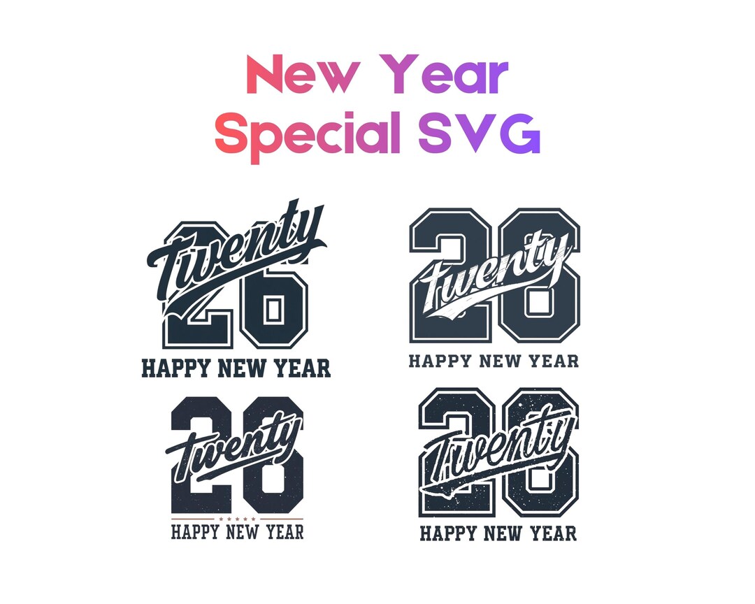 New Year 2026 SVG PNG Design - Celebrate With Festive Graphics - Etsy