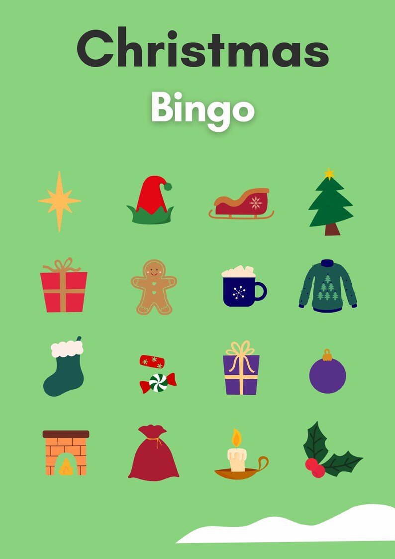 27 Christmas Bingo Cards, Printable Christmas Game, Christmas Games ...