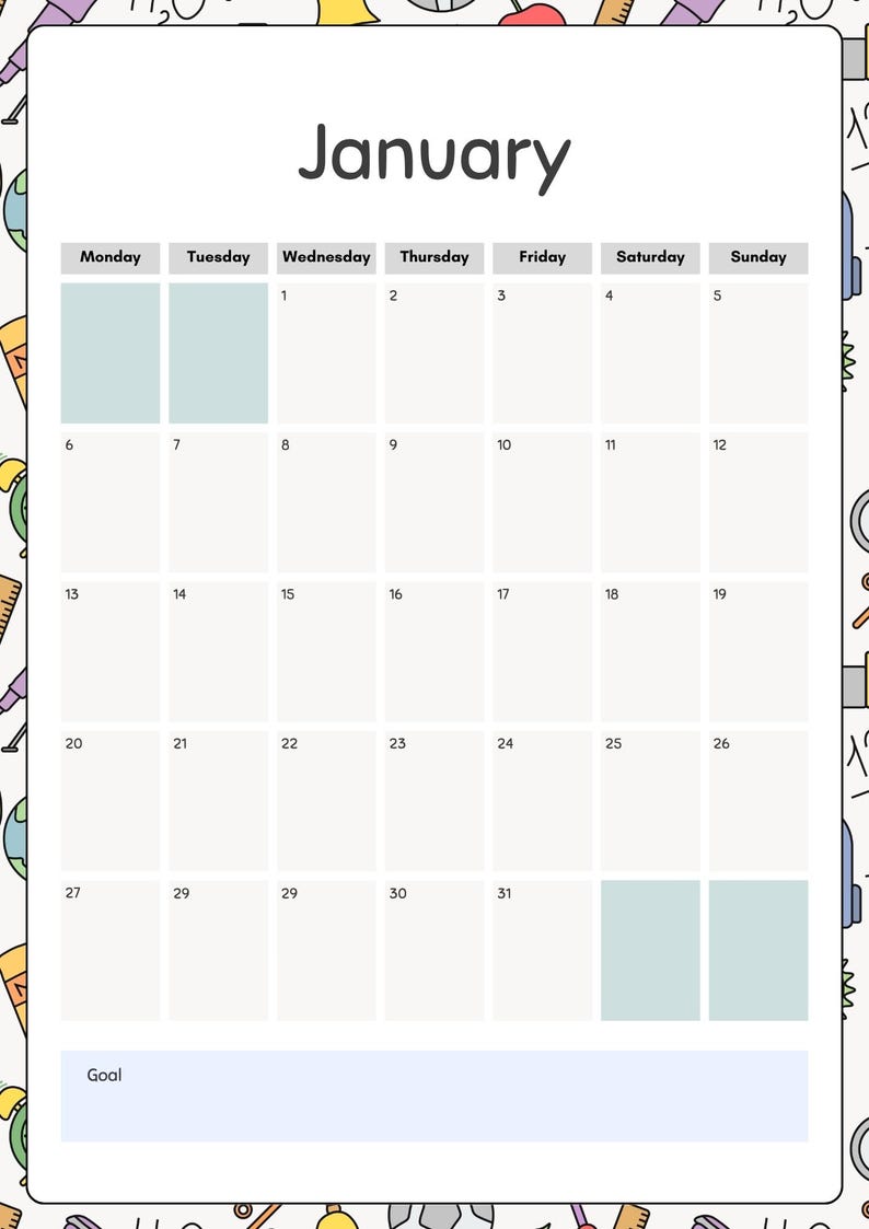 Student Planner Printable Canva Template Editable Academic Organizer 12 ...