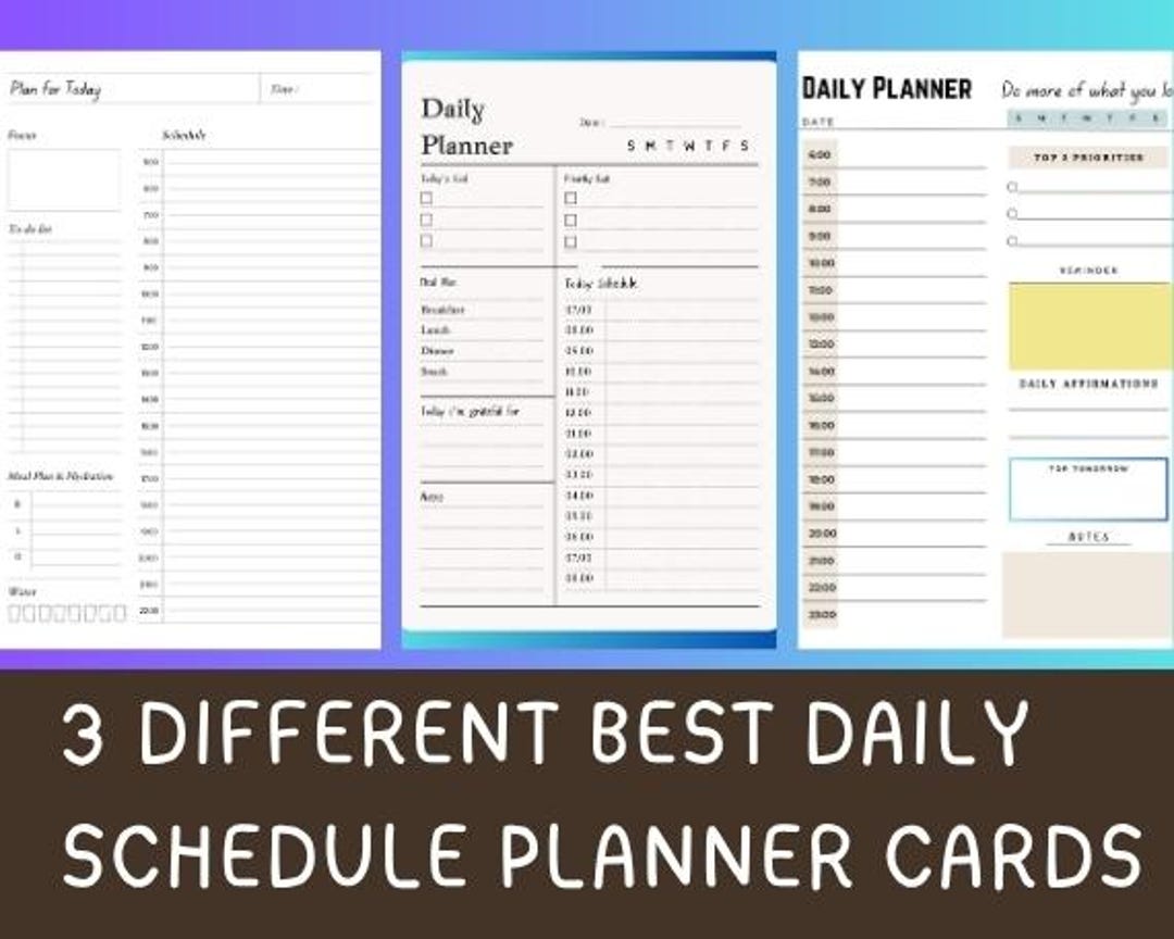 Editable Daily Planner Printable – Hourly Schedule Goal Tracker and ...