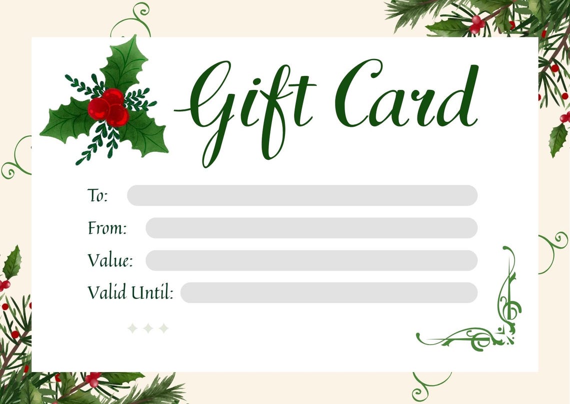 Christmas Gift Certificate Printable,gift Voucher,diy Last Minute ...