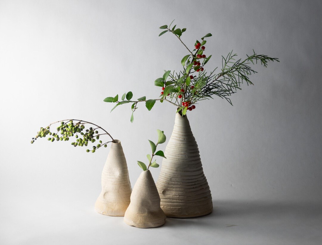 3 Ceramic Christmas Tree Vases - Etsy