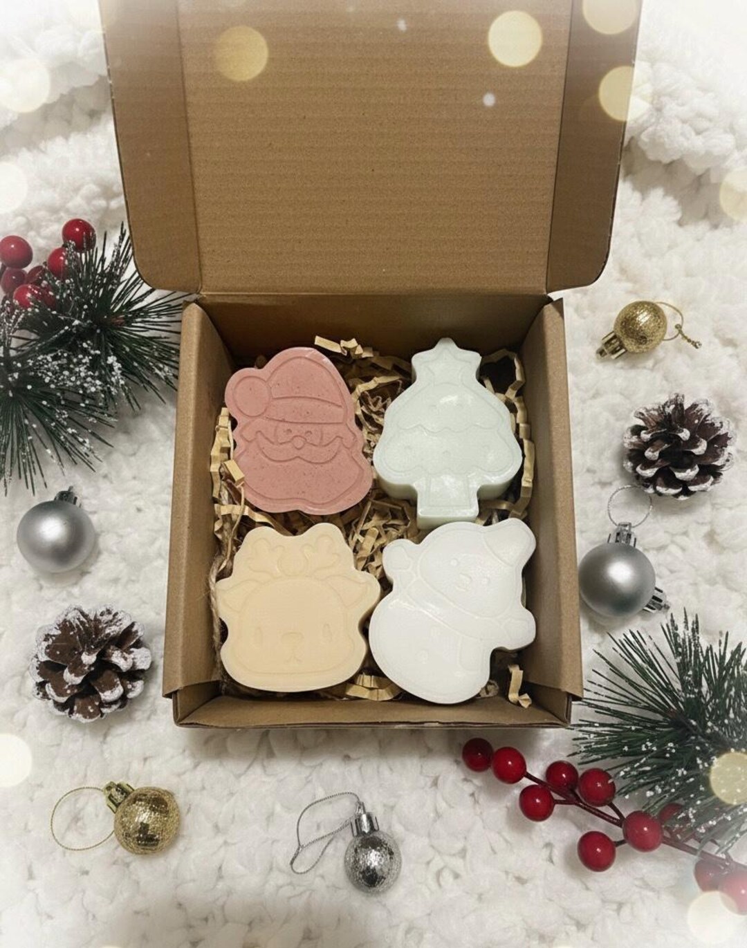 Christmas Mini Soap Set - 4 Festive Flavors in a Gift Box/wholesale ...