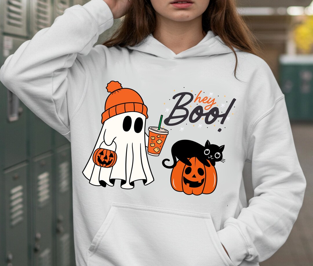 Hey Boo Ghost PNG, Cute Halloween Ghost Sublimation Design, Fall ...