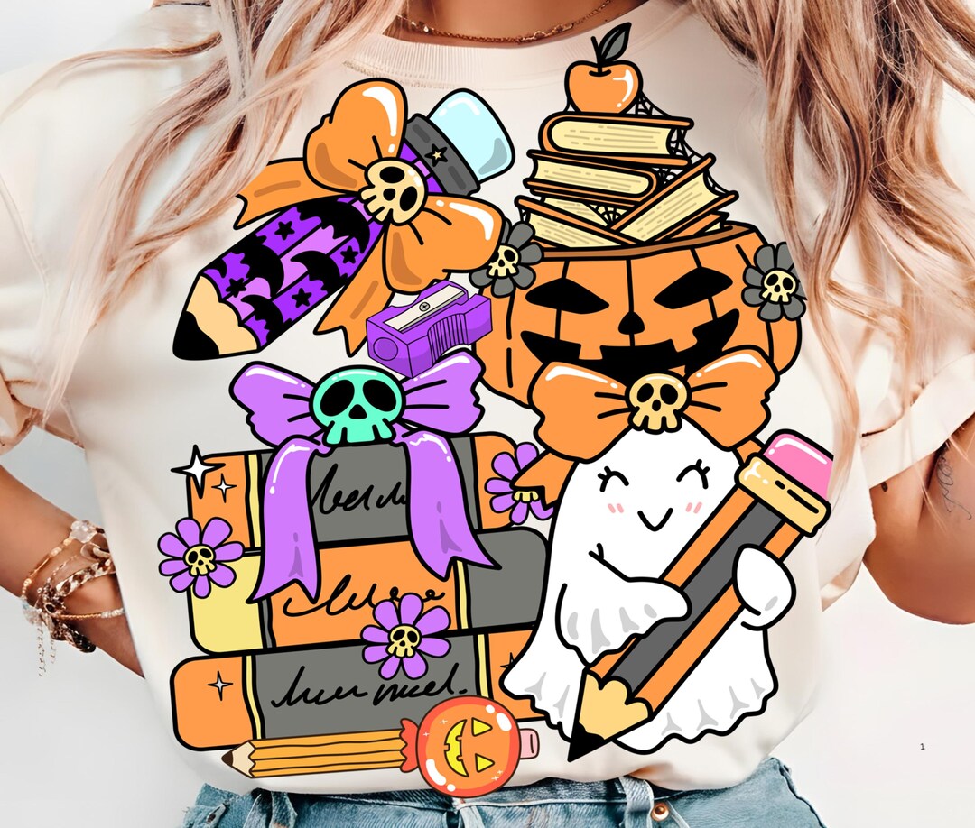 Cute Teacher Ghost PNG | Halloween Teacher Png | Back to School Ghost ...