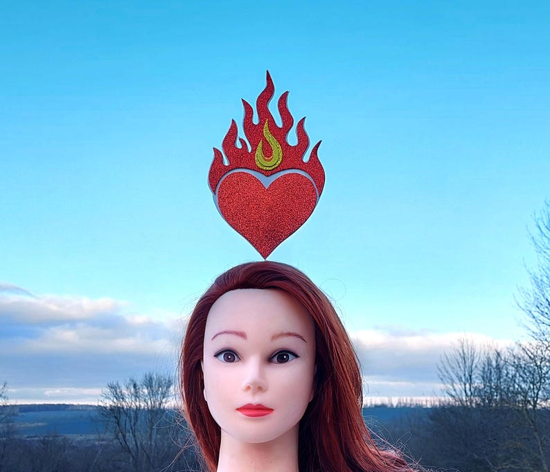 Flaming Heart Headband, Red Fire Tiara, Valentine Costume - Etsy