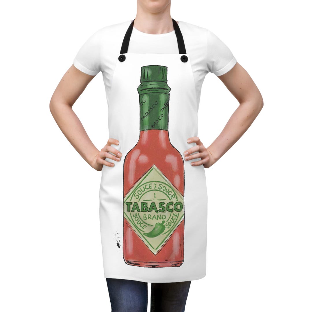 Tabasco Sauce Illustration Apron | Hot Sauce Kitchen Apron - Etsy