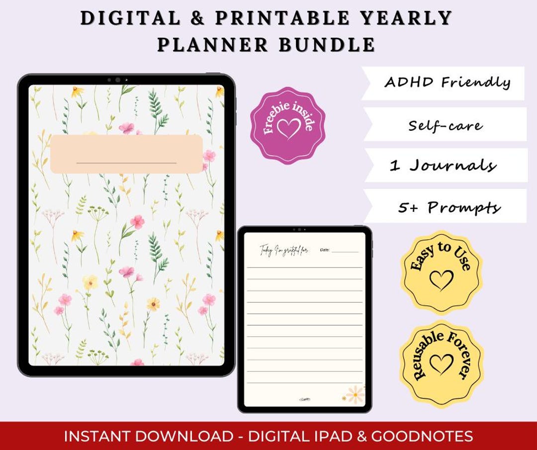 2025 Yearly Planner | Vision Board, Daily Journal, Monthly & Weekly ...