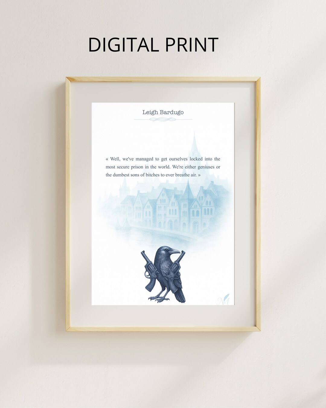 Jesper Fahey Print • Humorous Quote From Six of Crows • Bold Fantasy ...