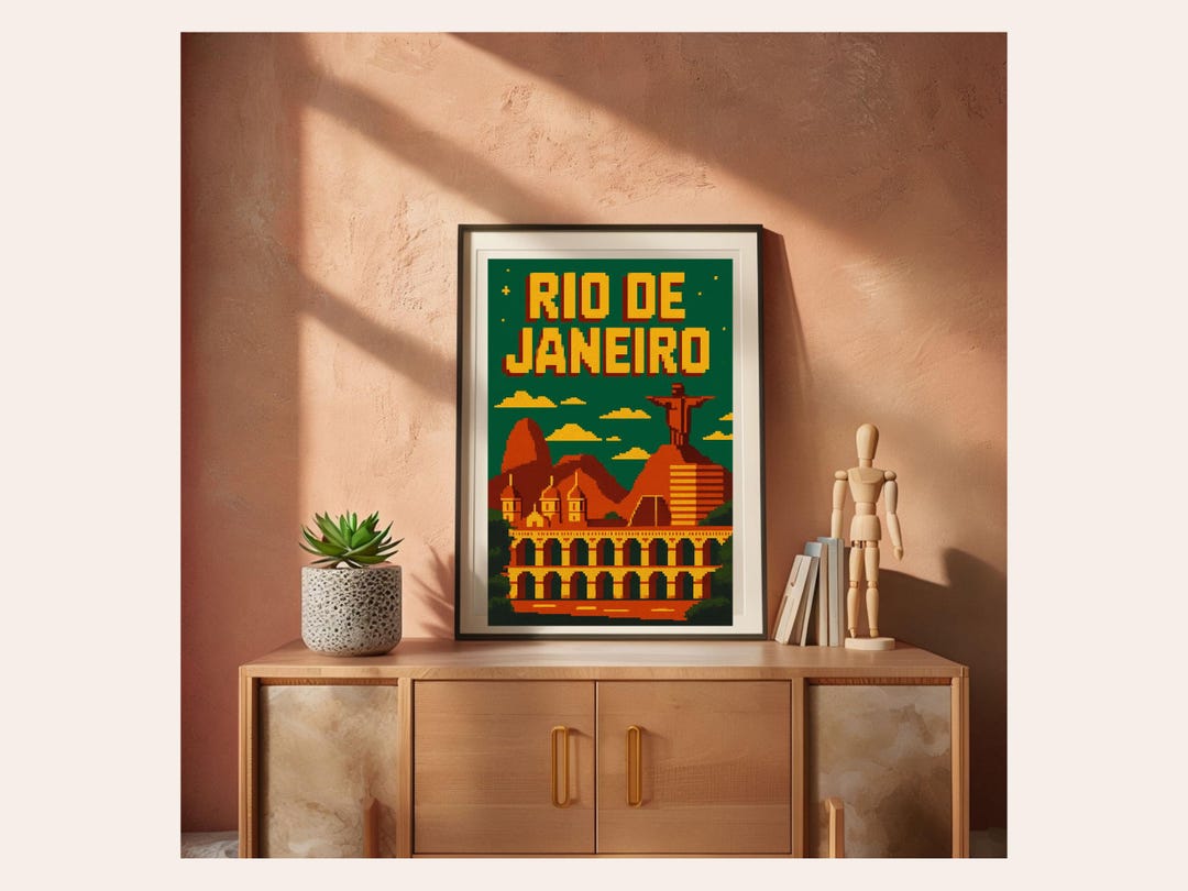 RIO Pixel Art Print – Ghibli Inspired Digital Poster – Anime Style Wall ...