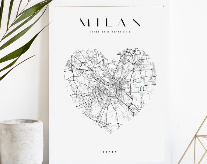 Modern City Map of Milan, Italy: Duomo, Galleria, Castello, Navigli ...