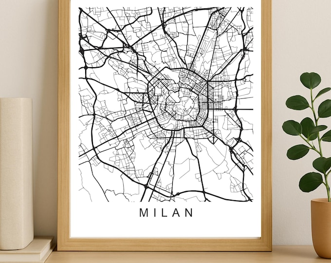Modern City Map of Milan, Italy: Duomo, Galleria, Castello, Navigli ...