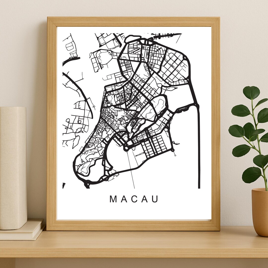 Macau City Map Print, Printable City Poster, Digital Download Map Art ...