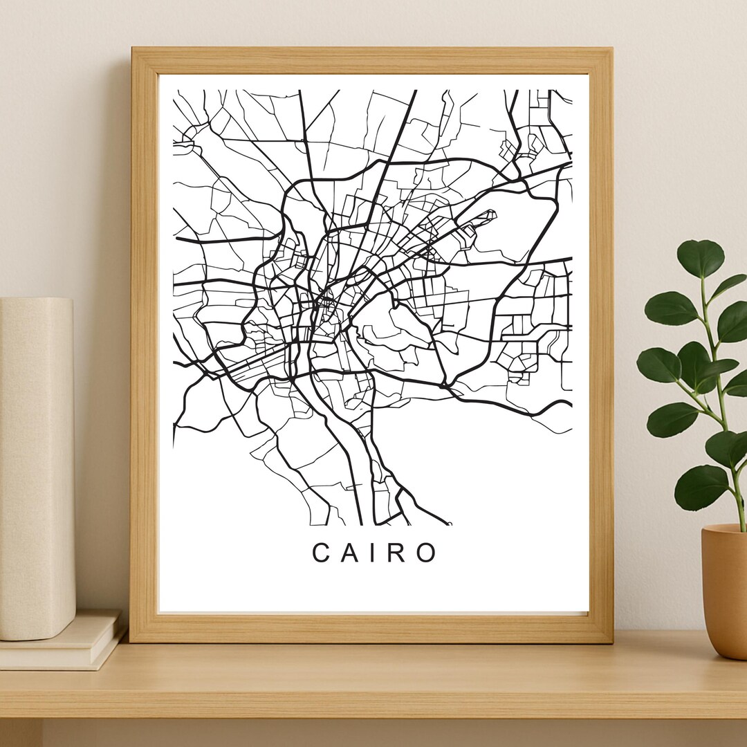 Cairo City Map Print, Printable City Poster, Digital Download Map Art ...