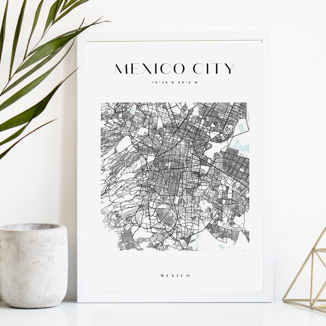 Mexico City Map Print, Printable City Poster, Digital Download Map Art ...