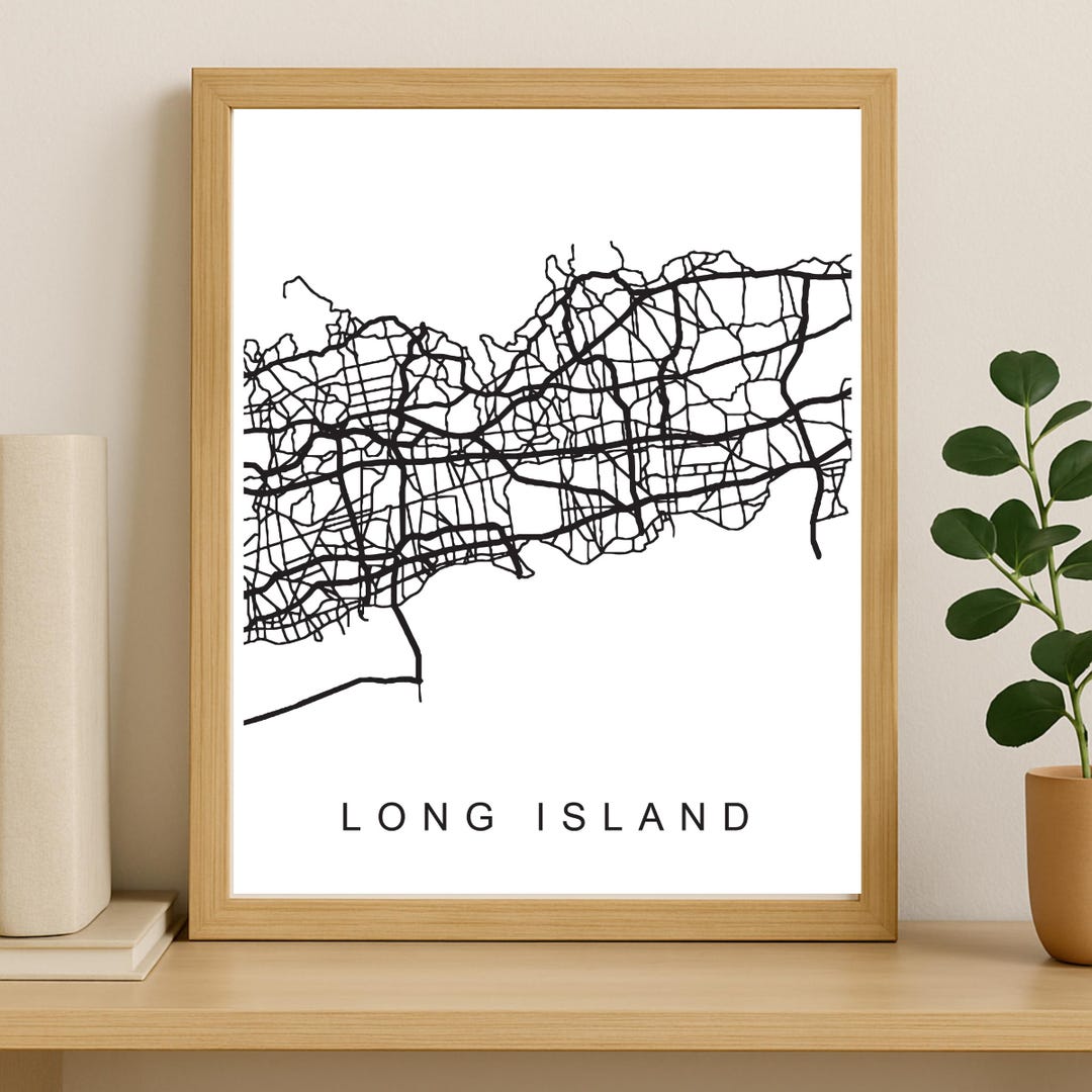 Long Island City Map Print, Printable City Poster, Digital Download Map ...