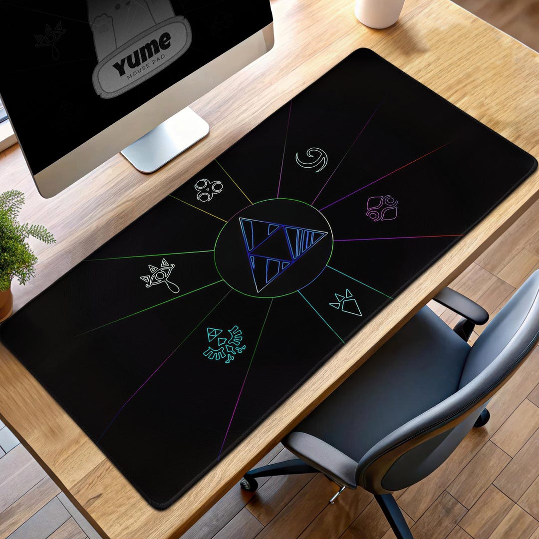 Triforce Symbols Gaming Mouse Pad, Zelda Desk Mat, Hyrule Inspired Desk ...