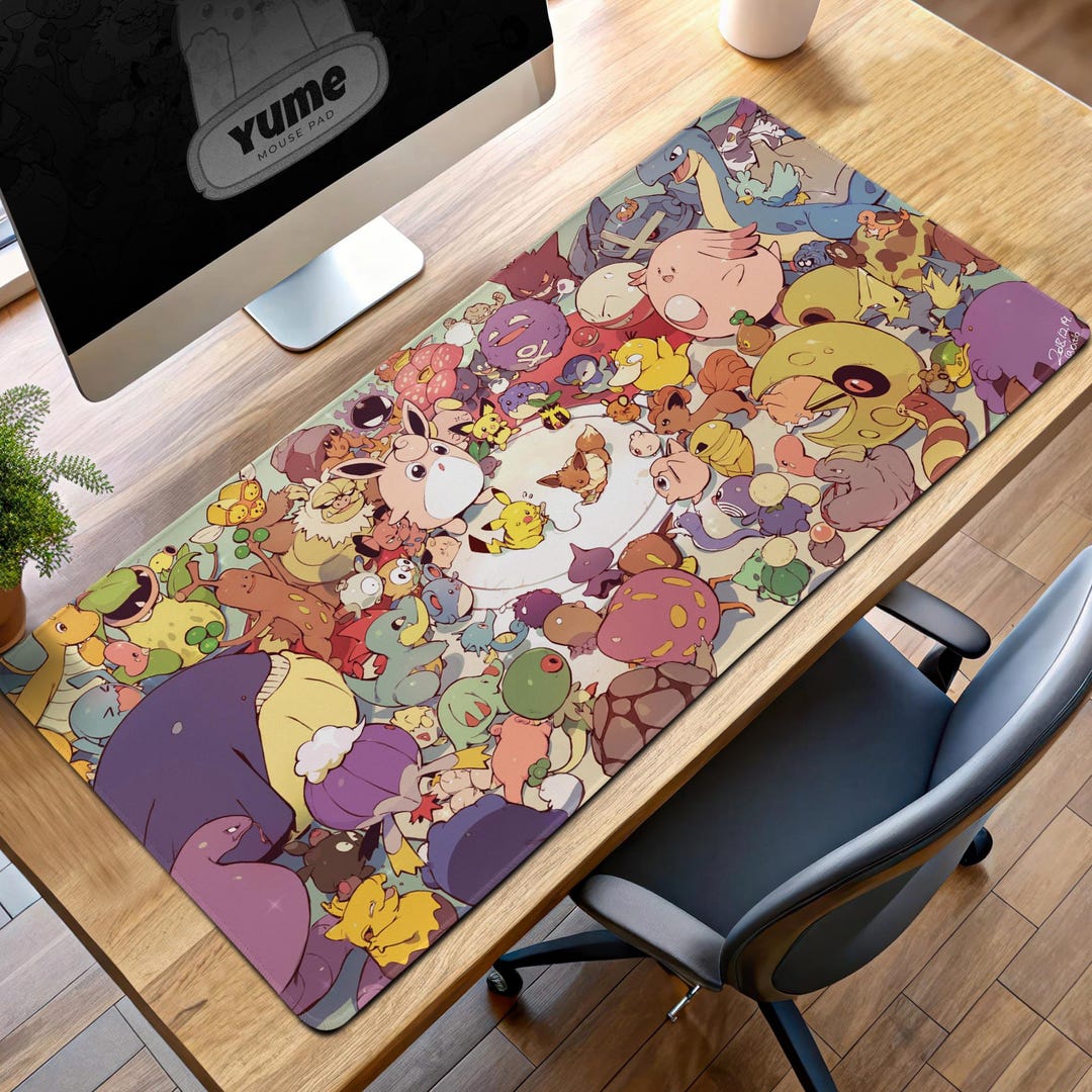 Cute Pokemon Gaming Mouse Pad, Adorable Pokemon Desk Mat, Kawaii ...