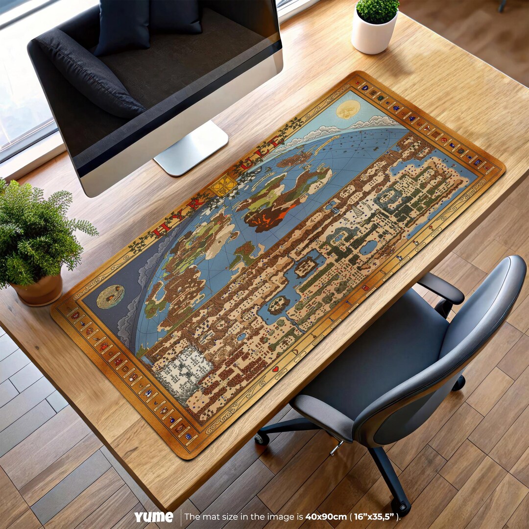 Hyrule World Map Mouse Pad - Retro Zelda Overworld Design From Classic ...