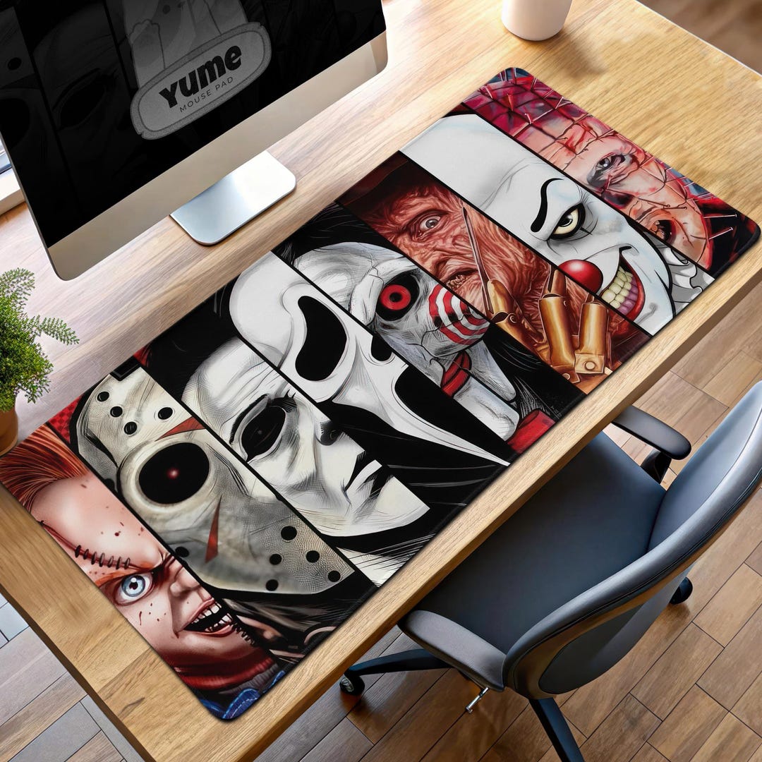 Horror Movie Villains Gaming Mouse Pad: Spooky Desk Decor - Etsy UK