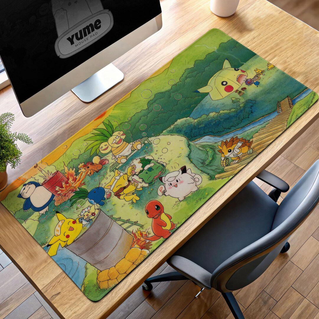 Pokemon Campfire Mouse Pad – Cozy Forest Scene With Pikachu, Snorlax ...