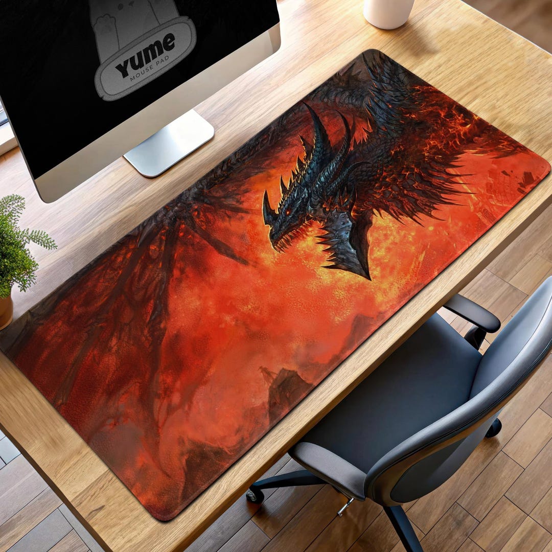 Deathwing World of Warcraft Gaming Mouse Pad, Cataclysm Dragon Desk Mat ...