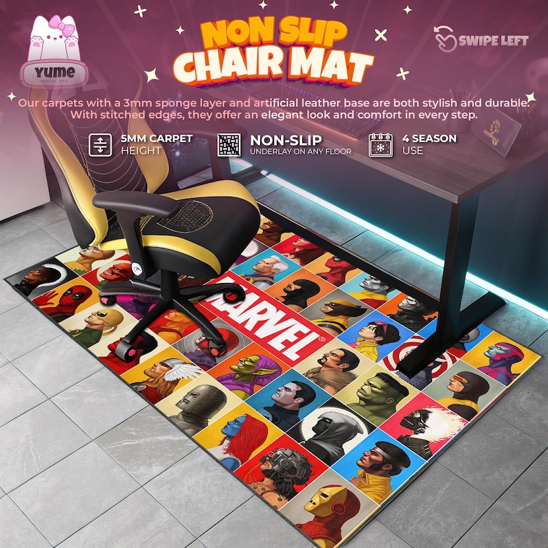 Marvel Heroes and Villains Gaming Mouse Pad, Superhero Desk Mat, Marvel ...