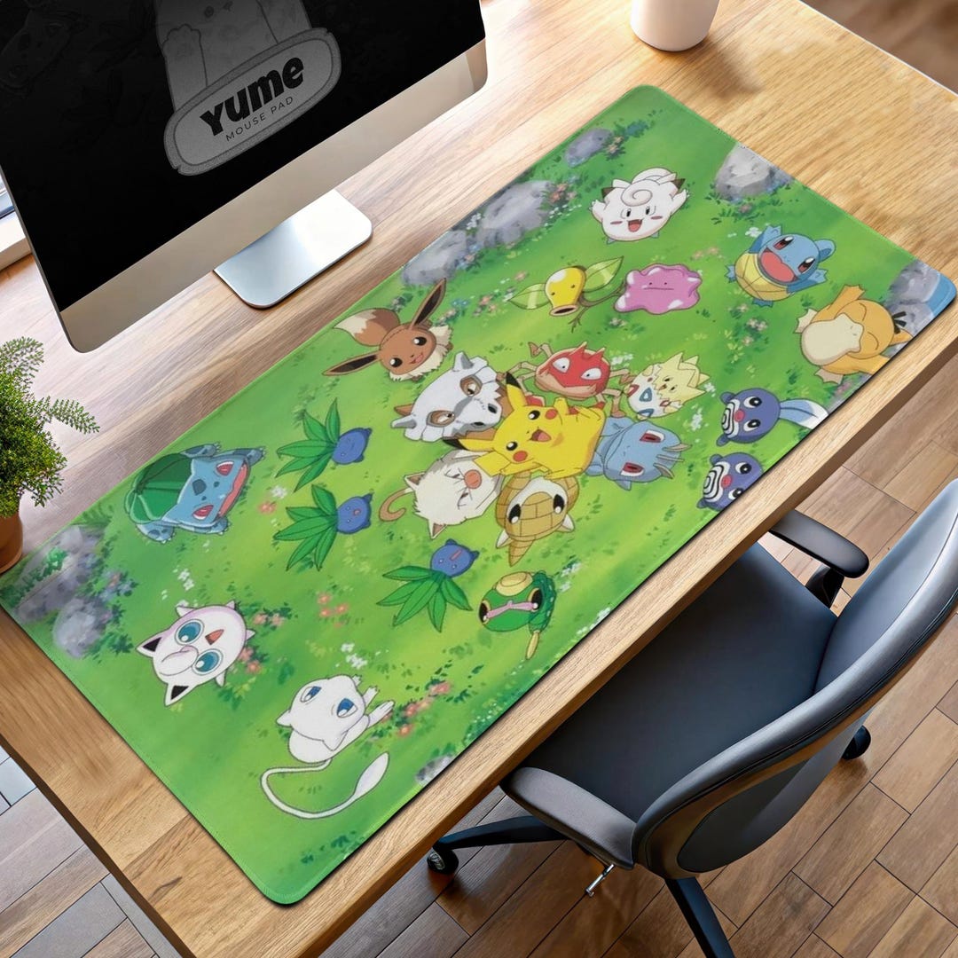 Cute Pokémon Desk Mat - Pikachu and Friends Gaming Mouse Pad, Colorful ...