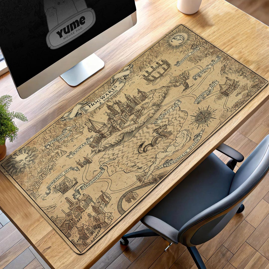 Hogwarts Map Gaming Mouse Pad, Wizard Movie Desk Mat, Wizarding World ...