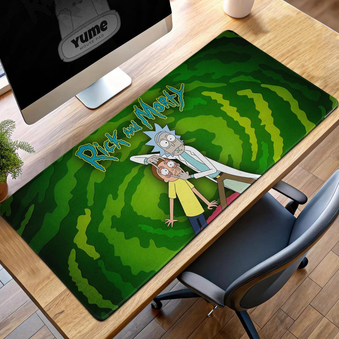 Rick and Morty Portal Desk Mat, Green Portal Mouse Pad, Gaming Desk Mat ...