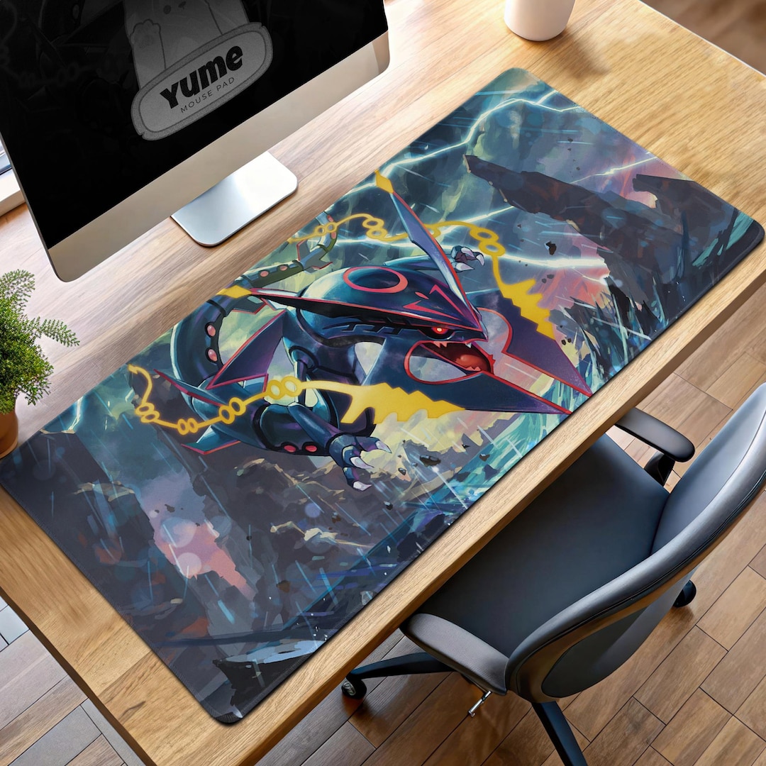 Mega Rayquaza Gaming Mouse Pad, Pokémon Desk Mat, Legendary Dragon ...