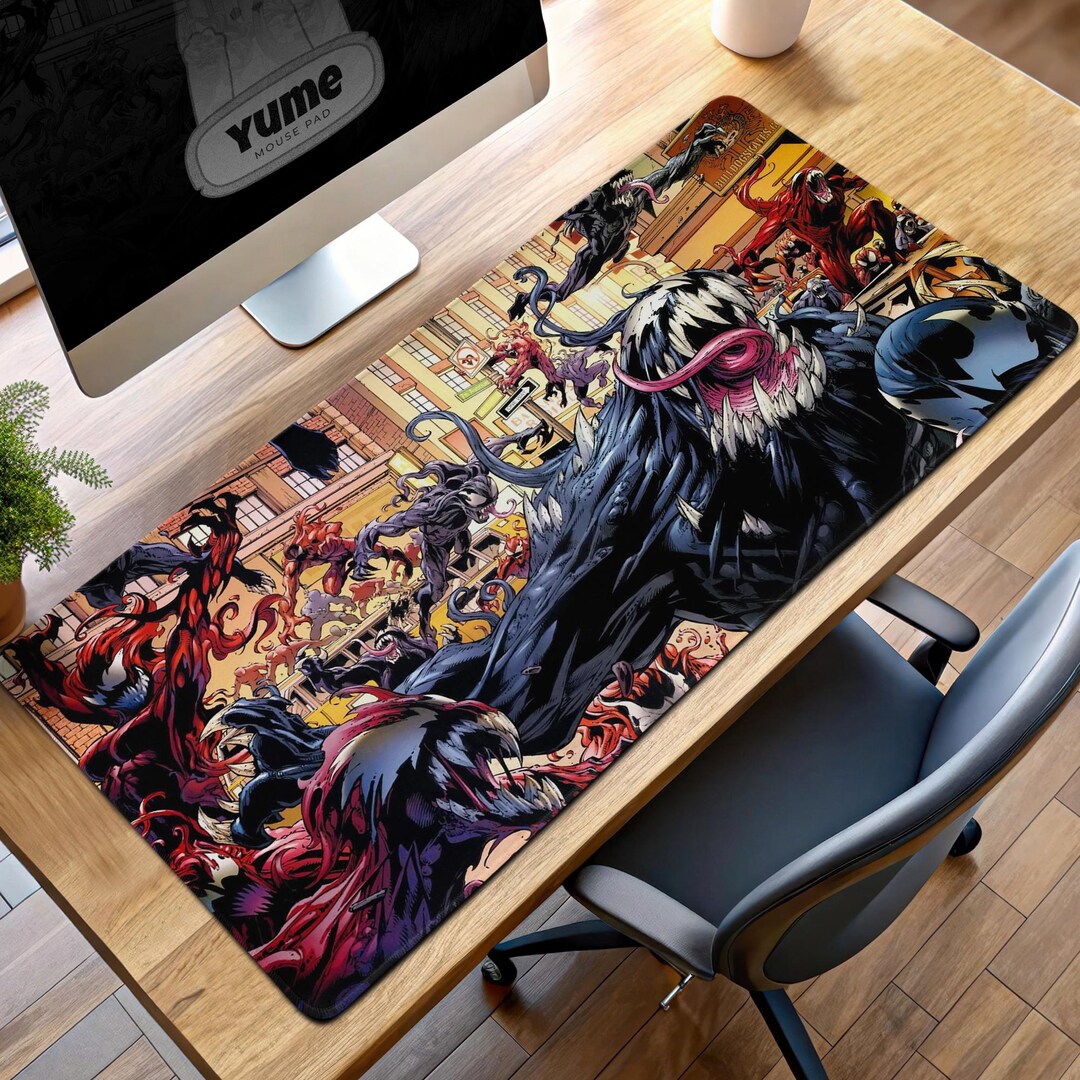 Venom Vs Carnage Symbiote Battle Desk Mat - Marvel Gaming Mouse Pad ...