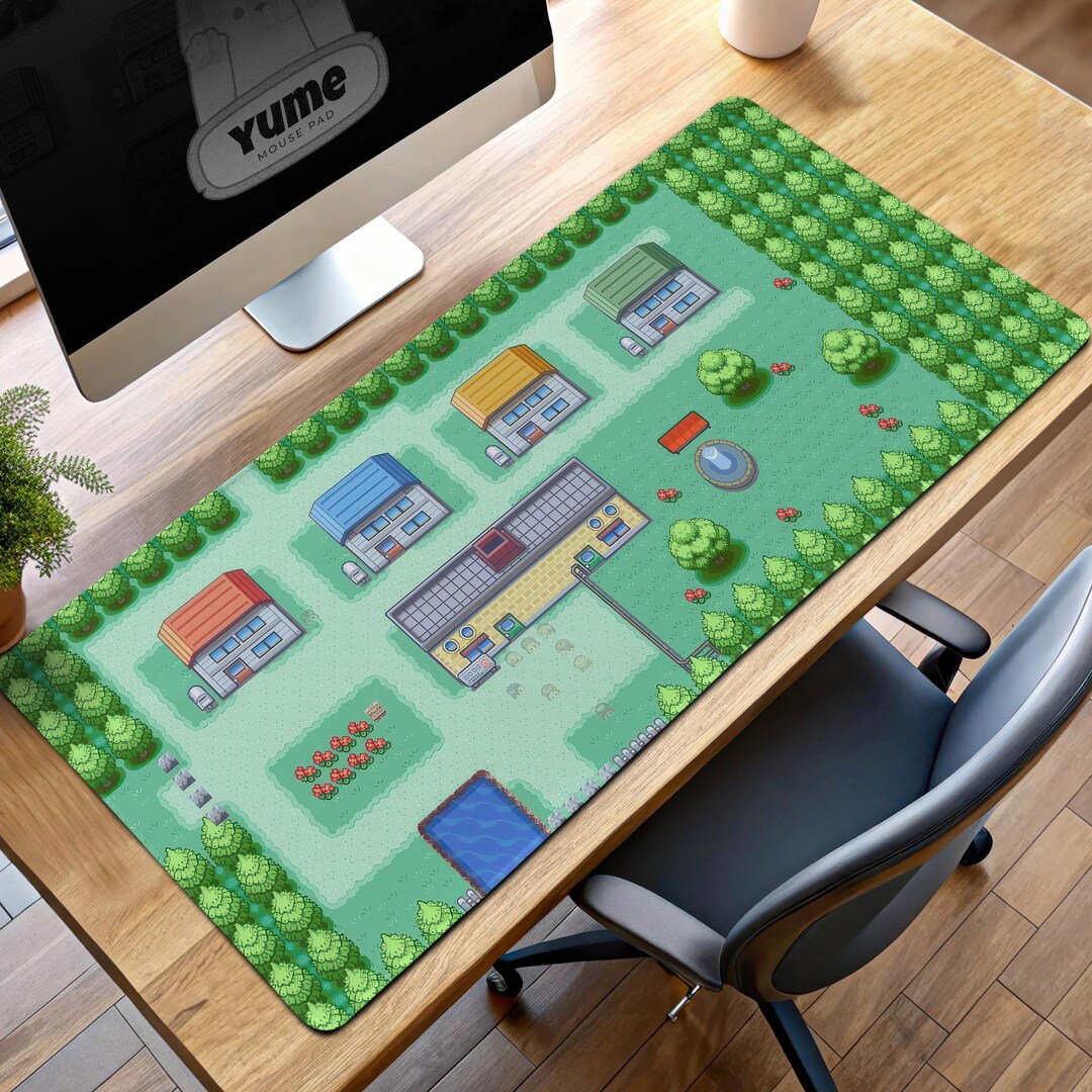 Pokémon Pallet Town Map Gaming Mouse Pad, Kanto Region Desk Mat ...