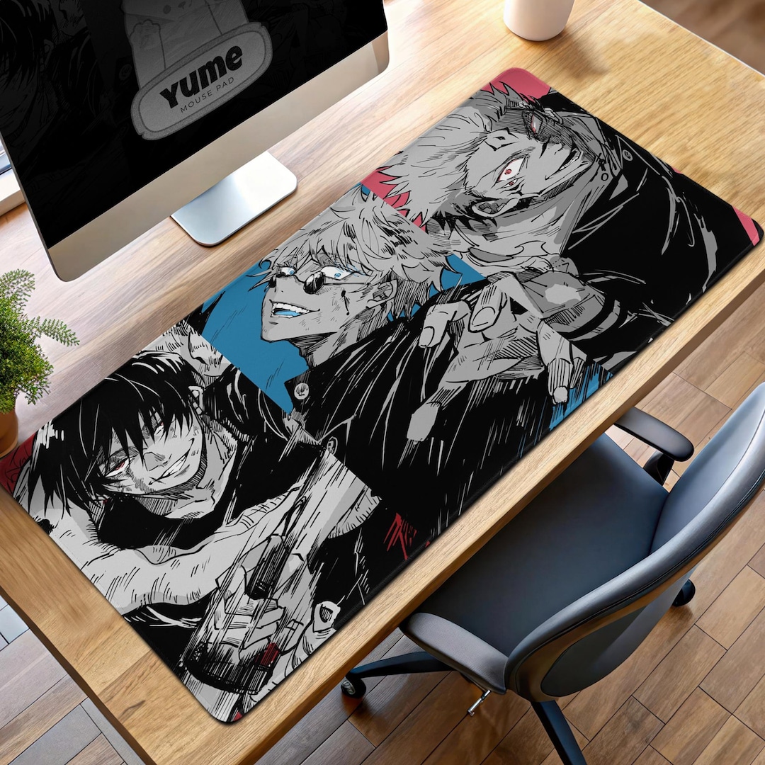 Jujutsu Kaisen Anime Gaming Desk Mat, Gojo Satoru and Sukuna Mouse Pad ...