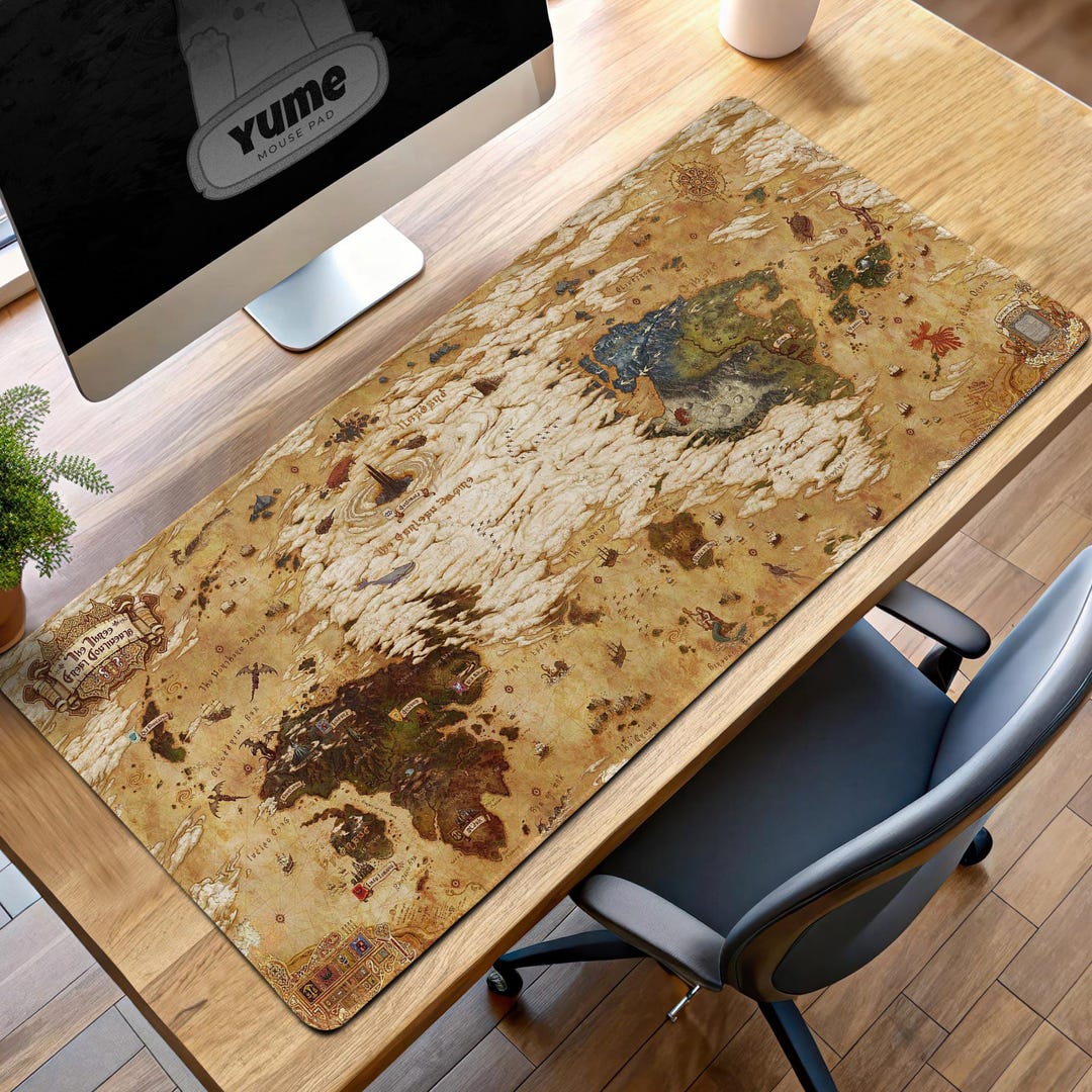 Final Fantasy World Map Mouse Pad, Fantasy RPG Desk Mat, Large Gaming ...
