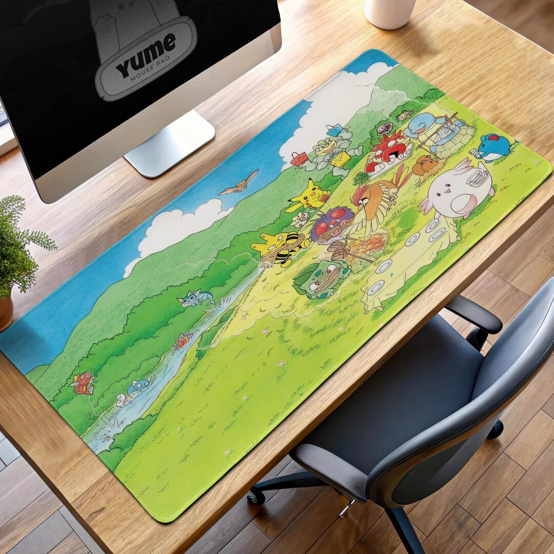 Cute Pokémon Picnic Gaming Mouse Pad, Pokémon Desk Mat, Kawaii Pikachu ...