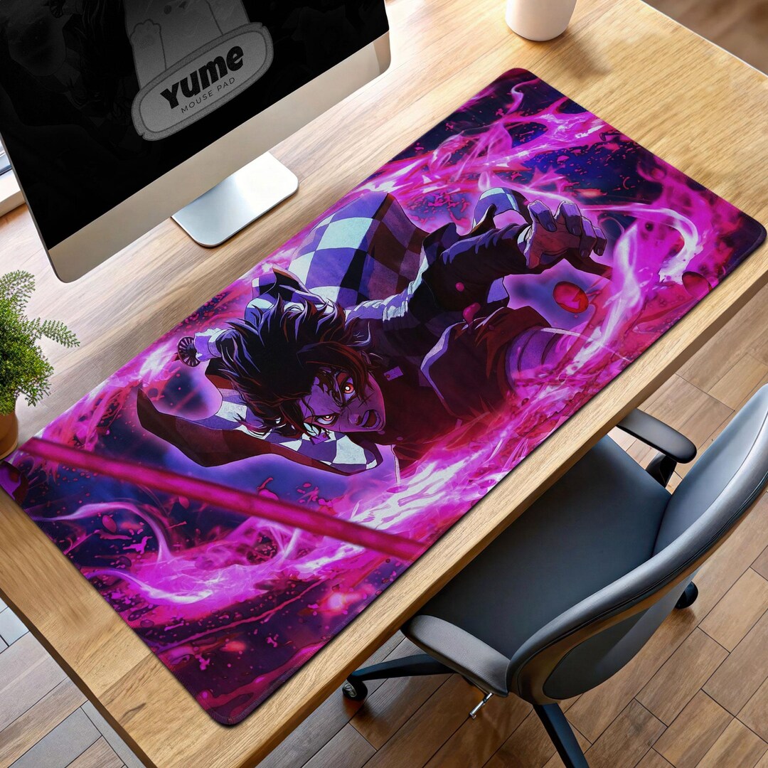 Tanjiro Kamado Flame Breathing Gaming Mouse Pad, Demon Slayer Desk Mat ...