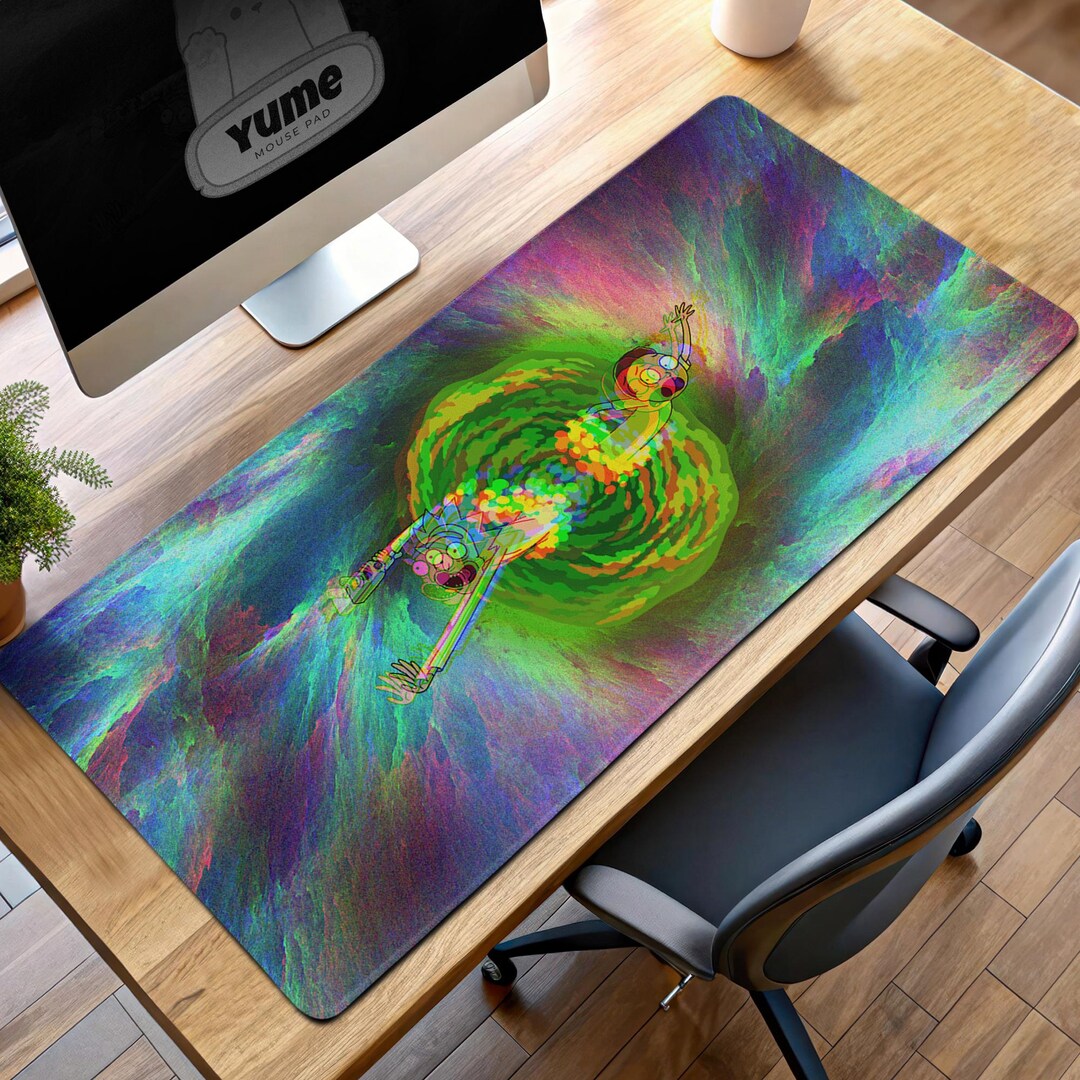 Rick and Morty Portal Desk Mat, Psychedelic Gaming Mouse Pad, Sci-fi ...