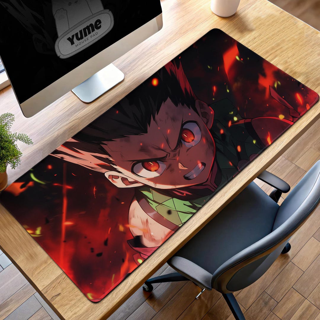 Hunter X Hunter Gaming Mouse Pad, Gon Freecss Rage Mode Desk Mat, Anime ...
