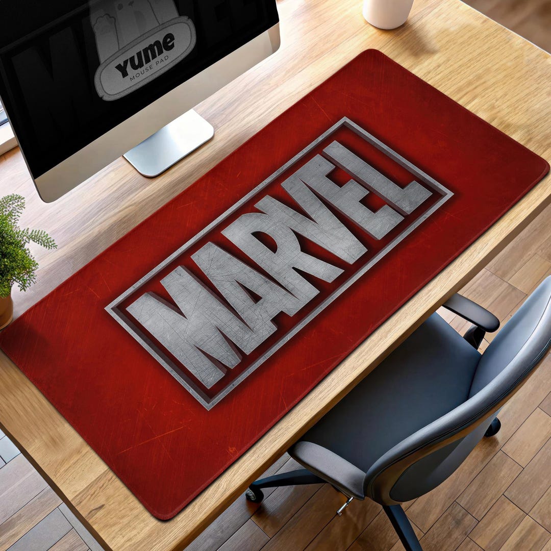 Marvel Logo Gaming Mouse Pad, Superhero Desk Mat, Avengers Office Desk ...