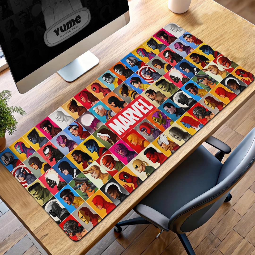 Marvel Heroes and Villains Gaming Mouse Pad, Superhero Desk Mat, Marvel ...
