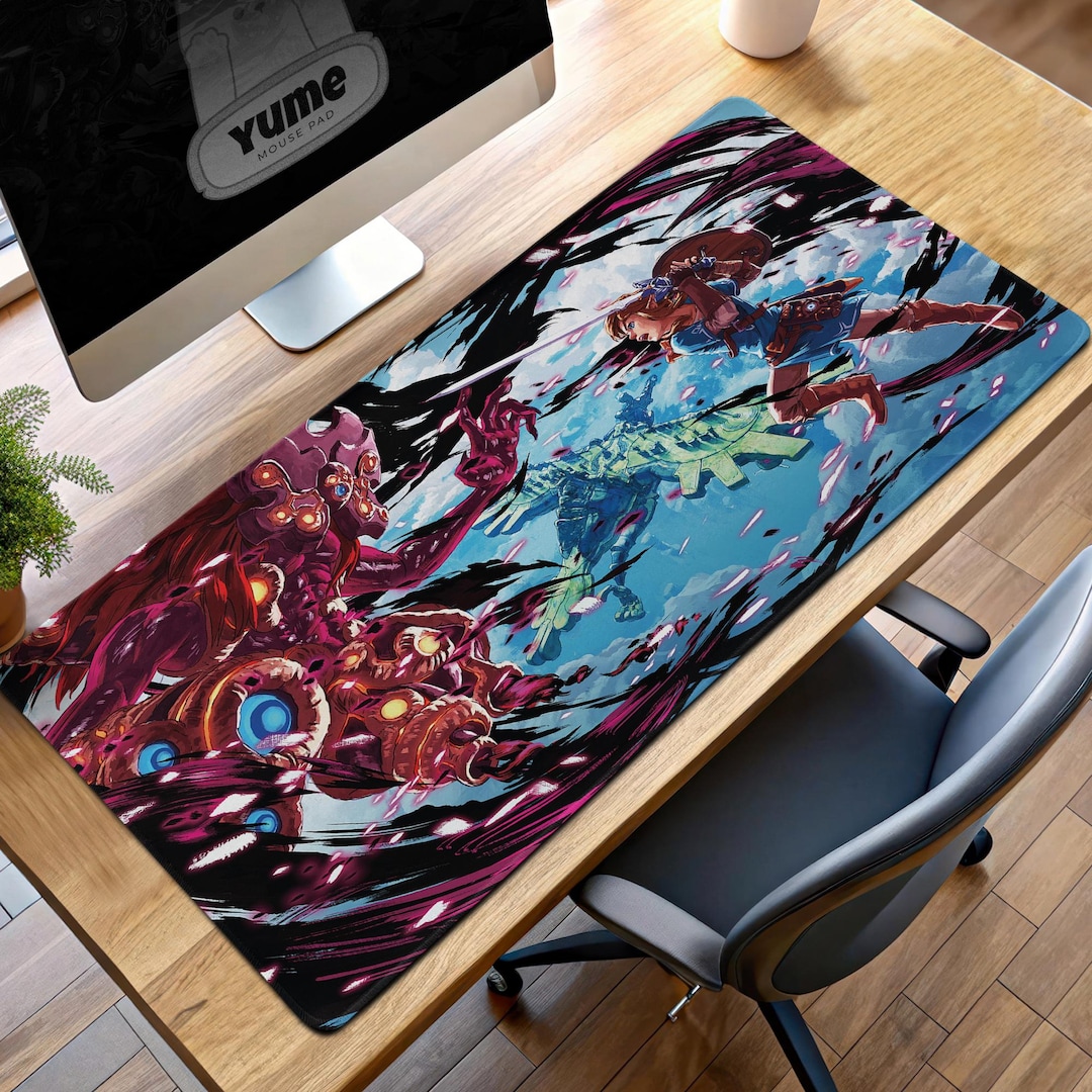 Zelda Battle Gaming Mouse Pad, Legend of Zelda Desk Mat, Epic Fantasy ...