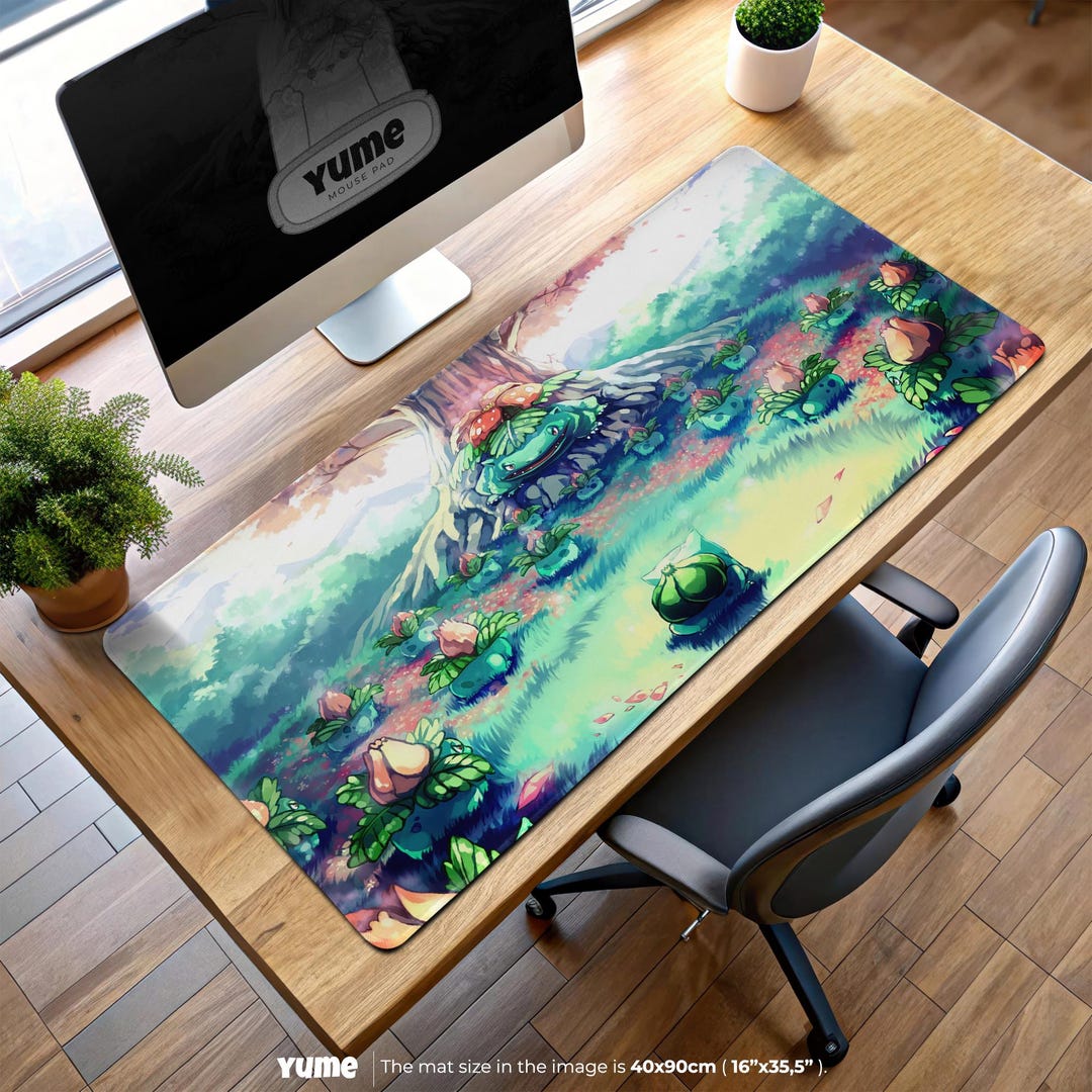 Bulbasaur Evolution Mouse Pad - Forest Gathering With Ivysaur ...