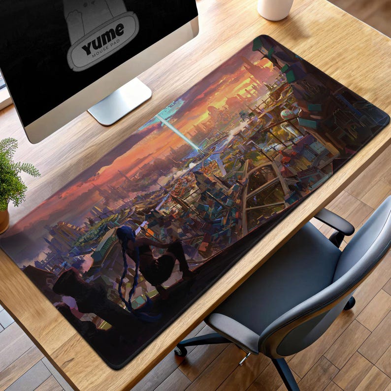 Arcane Piltover Sunset Mouse Pad – Jinx Cityscape View, Piltover Zaun ...