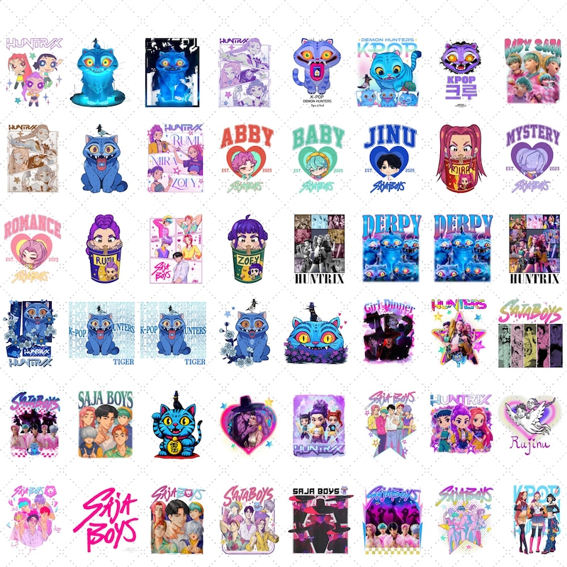 Kpop demon hunters digital stickers - Etsy.de